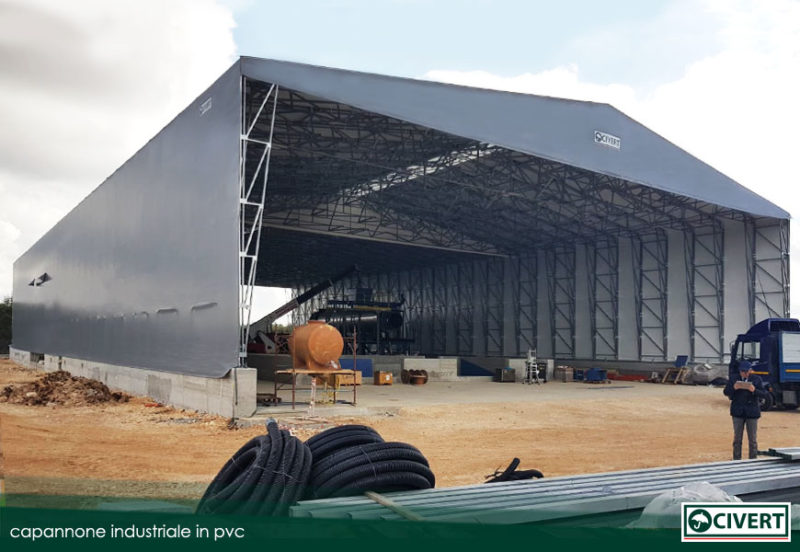 Installazione di un capannone industriale in pvc Civert a Bari