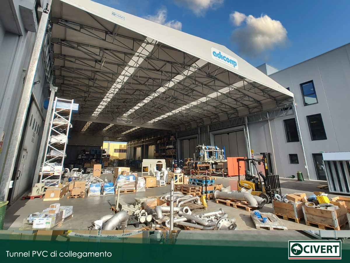 Tettoie in PVC per collegare due fabbricati